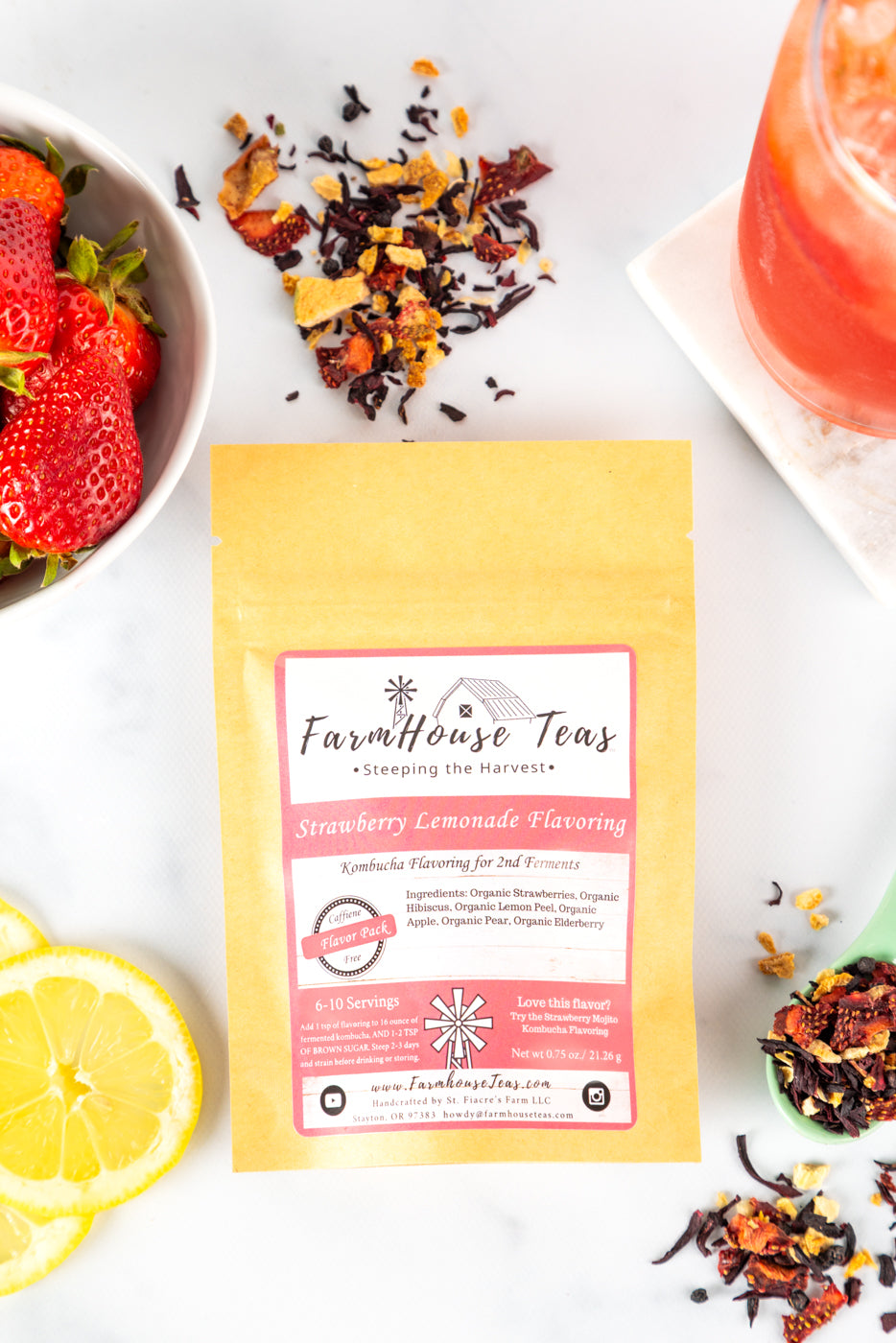 Strawberry Lemonade Flavoring for Kombucha & Kefir – Farmhouse Teas